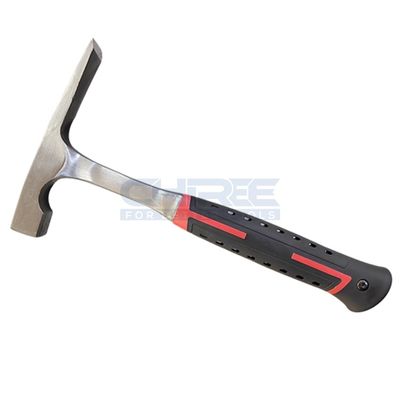 Solid Steel Forged Masonry Hammer Bricklayer Hammer 20 oz with Shock ...